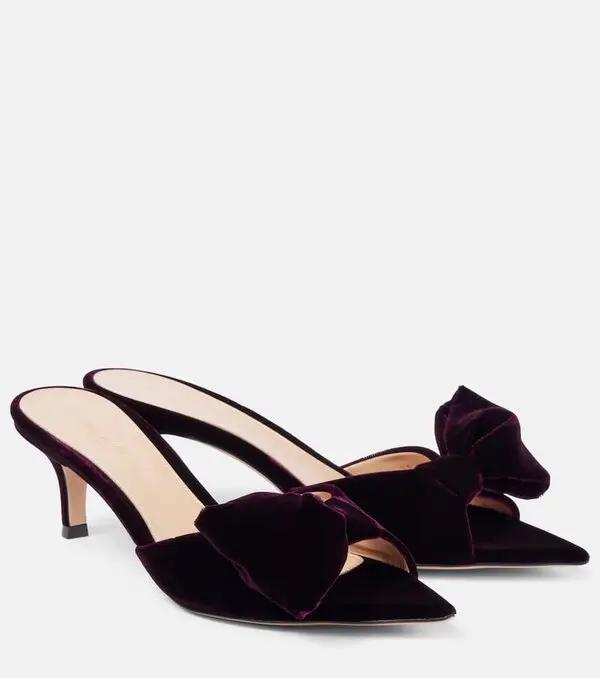 GIANVITO ROSSI 55 Bow-detail Mules - Purple