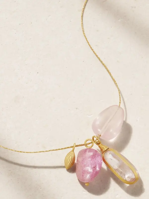 PIPPA SMALL 18-karat Gold And Multi-stone Necklace - Pink