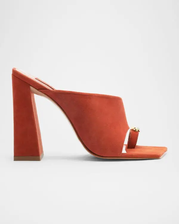 Schutz Jodie Nubuck Toe-post Sandals - Sunset Ochre