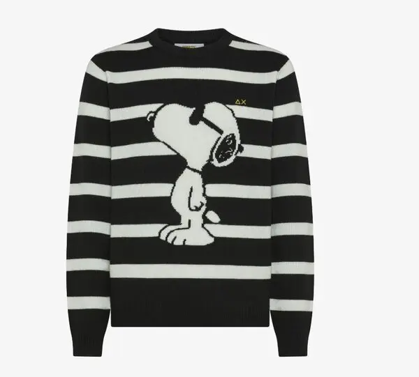 SUN 68 Striped Wool Cashmere Blend Jersey