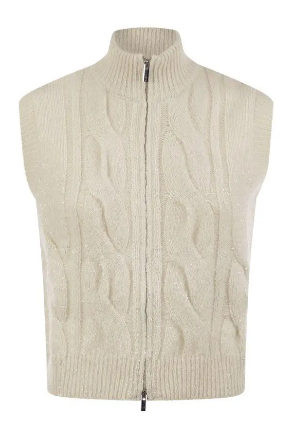 Peserico Cable-knit Alpaca Wool Vest