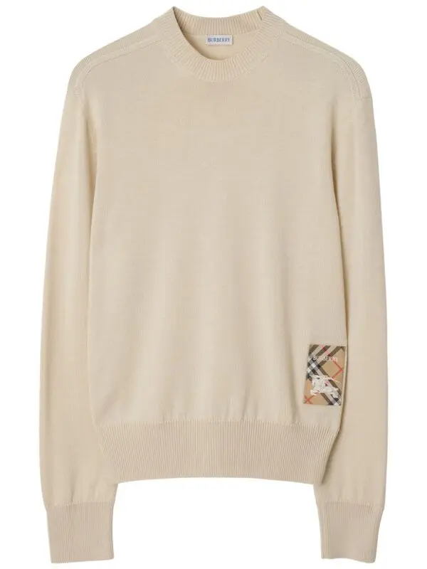 Burberry Check-label Wool Sweater - Neutrals