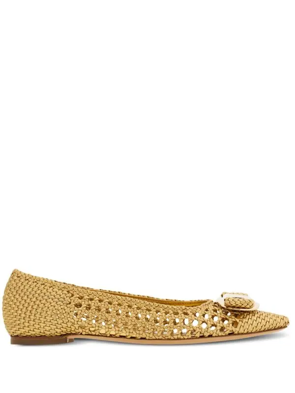 FERRAGAMO Vara Flat Ballerinas - Gold