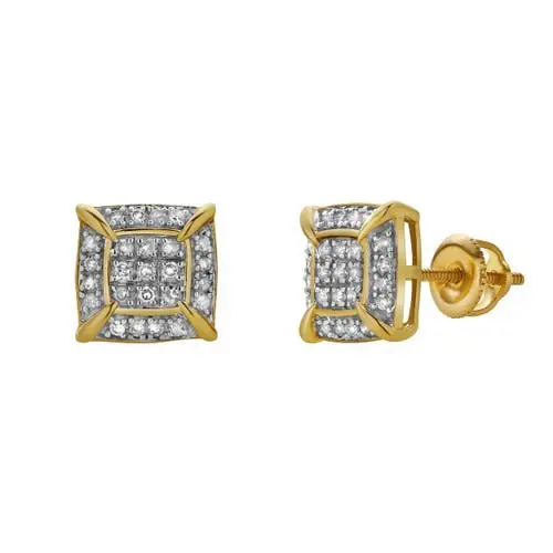LUVMYJEWELRY 0.28 Ctw Diamond Cluster Stud Earrings