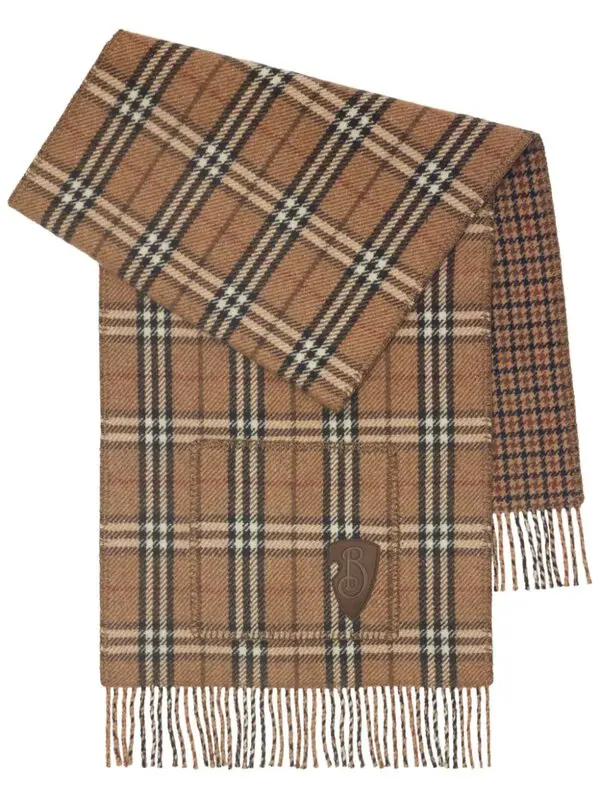 Burberry Checked Reversible Scarf - Brown