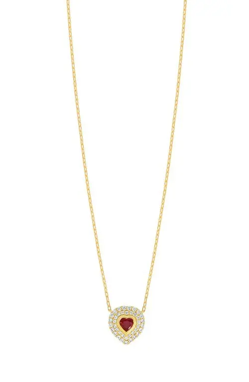 Bony Levy Ruby And Diamond Heart Pendant Necklace