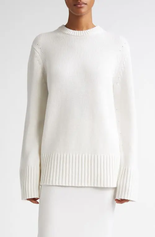 Michael Kors Oversized Cashmere Tunic Sweater - Optic White