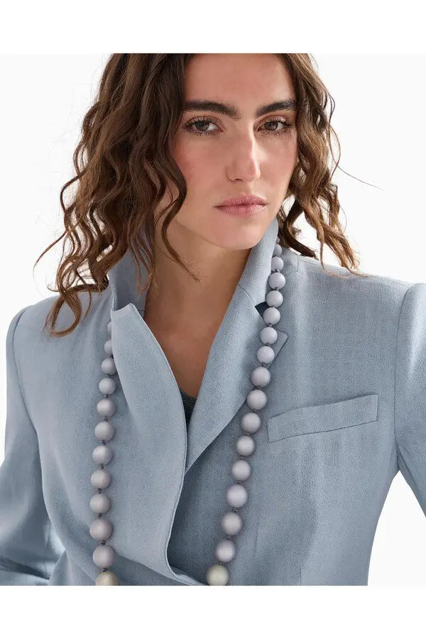 Emporio Armani Long Necklace With Pearl-effect Spheres