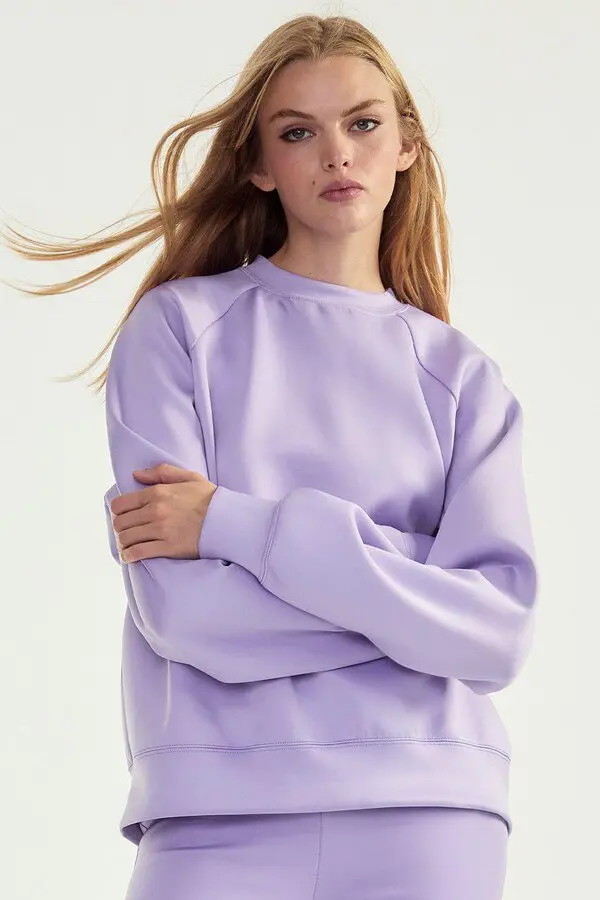 Cynthia Rowley Bonded Pullover Sweatshirt - Natural