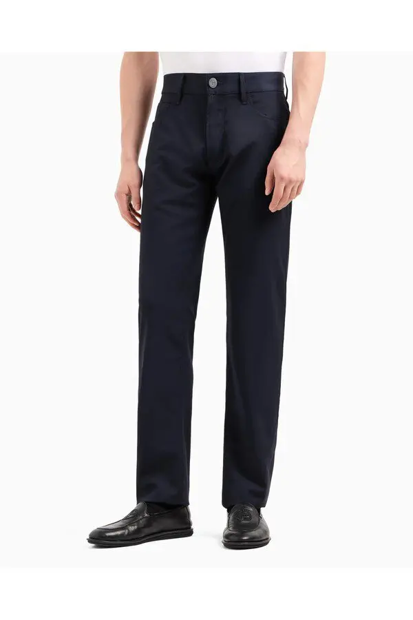 Giorgio Armani Regular-fit Virgin-wool Trousers - Blue