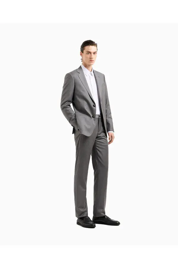 Giorgio Armani Soho Line Single-breasted Suit In Wool And Cashmere - Natural