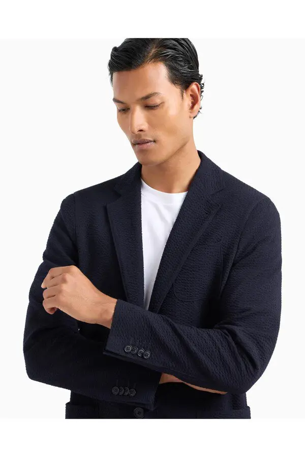Giorgio Armani Upton Line Single-breasted Jacket - Blue