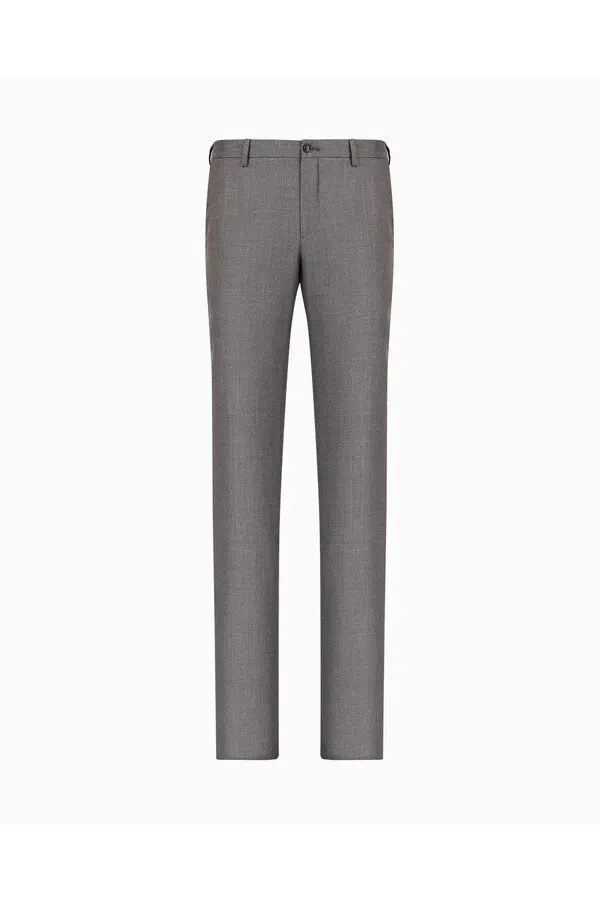 Giorgio Armani Wool And Cashmere Gabardine Trousers - Red