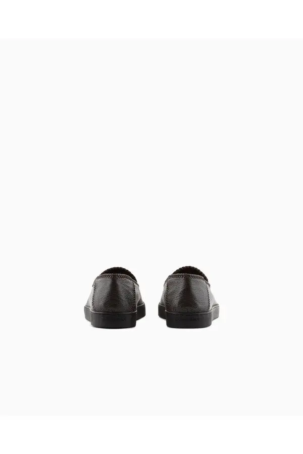 Giorgio Armani Galleria 3 Deerskin Slip-ons - Natural