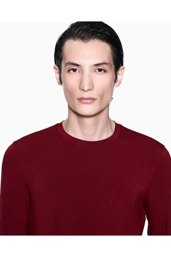 Giorgio Armani Stretch Viscose Jersey Jumper - Red