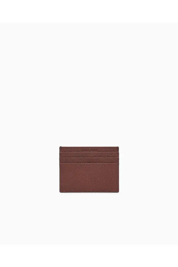 Giorgio Armani Leather Card Holder - Brown