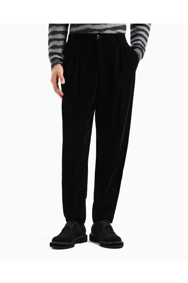Giorgio Armani Double-darted Velvet Trousers