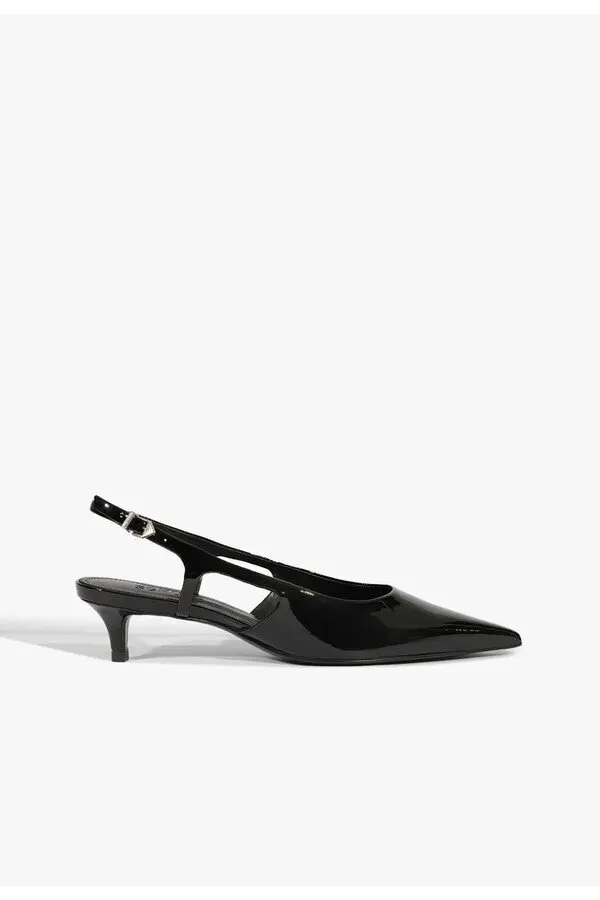 Schutz Boris Kitten Sling Pump In Black 50% Off Editorialist