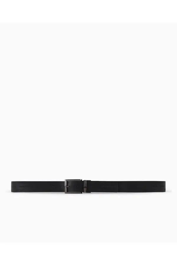 Emporio Armani Reversible Leather Belt - Black