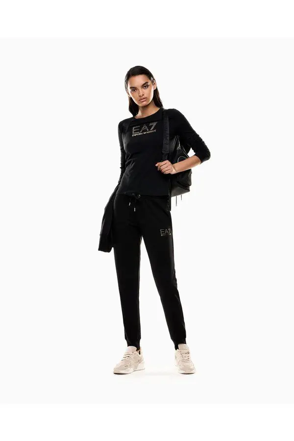 Emporio Armani Evolution Stretch Cotton And Modal Long-sleeved T-shirt - Black