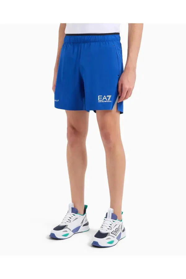 Emporio Armani Tennis Pro Shorts In Ventus7 Technical Fabric - Blue