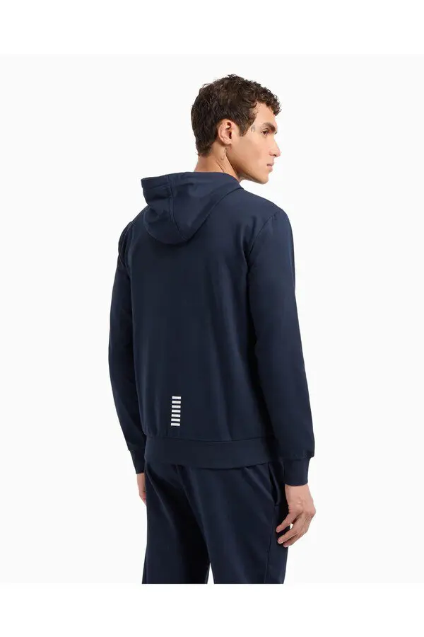 Emporio Armani Core Identity Cotton Hooded Sweatshirt - Blue