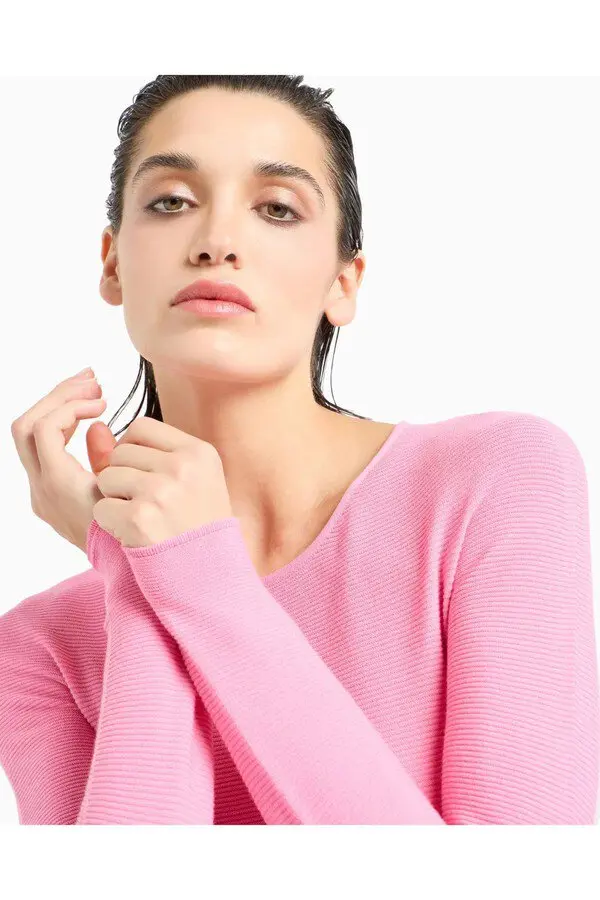 Giorgio Armani Links-stitch Viscose Jumper - Pink