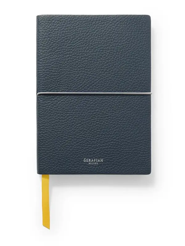 SERAPIAN Medium Logo-print Full-grain Leather Notebook