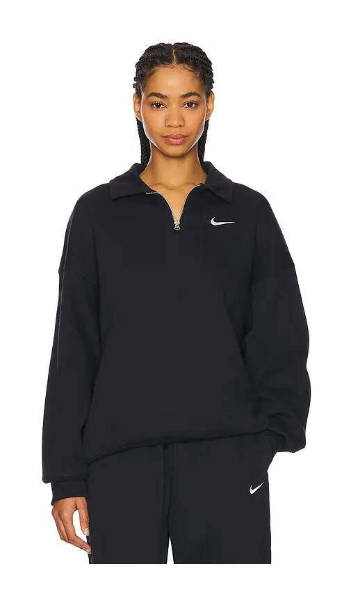 Nike Phoenix Fleece Polo - Black & Sail