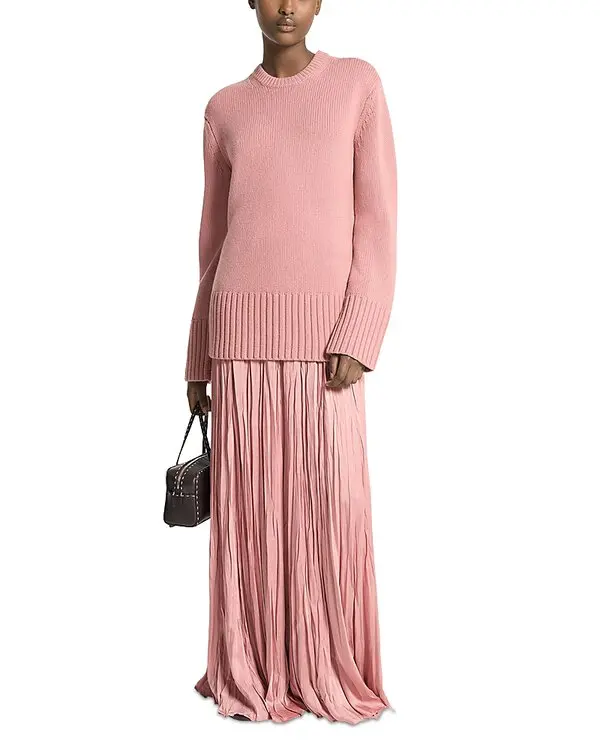 Michael Kors Cashmere Crewneck Tunic Sweater - Rosette