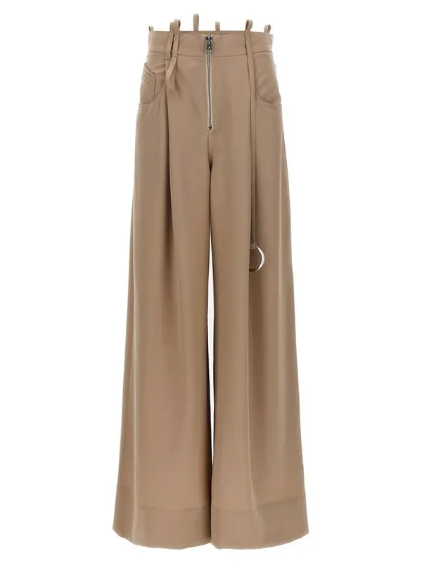 Attico Palazzo Wool Pants - Beige