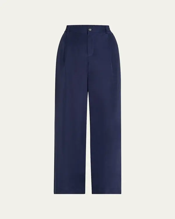 Simkhai Sydnie Pleated Satin Pants - Midnight