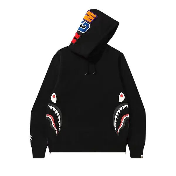 BAPE Shark Wide Zip Pullover Hoodie - Black