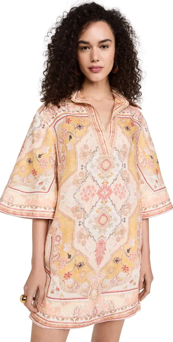 Zimmermann Wylie Tunic Dress - Mustard Multi