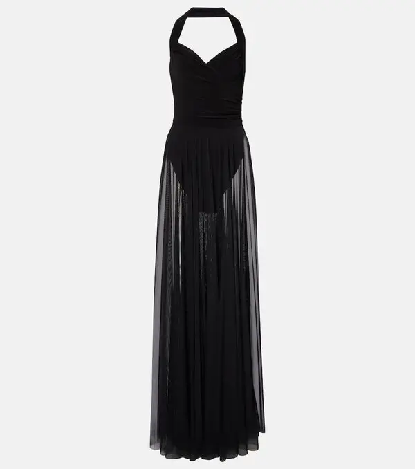 Norma Kamali Cayla Draped Maxi Dress - Black