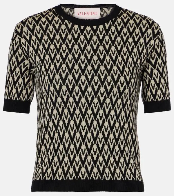 Valentino Garavani Toute La V Virgin Wool Sweater - Black