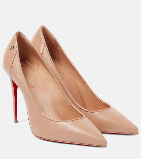 CHRISTIAN LOUBOUTIN Sporty Kate 100 Leather Pumps - Beige