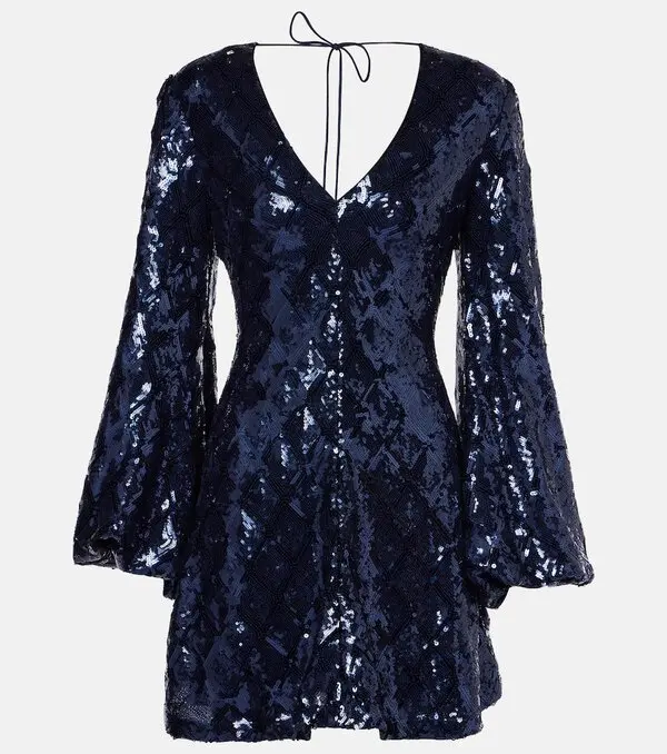 Remain Birger Christensen Sequined Minidress - Blue