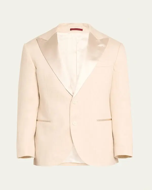 Brunello Cucinelli Linen-blend Peak Tuxedo