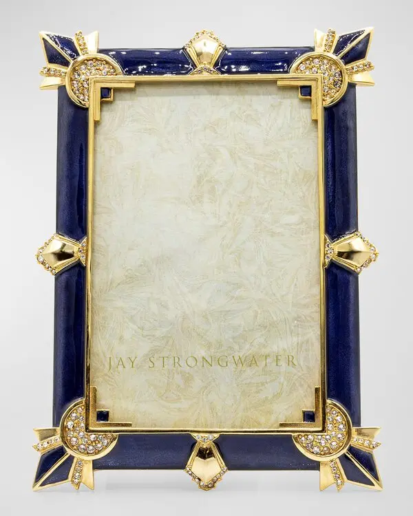 JAY STRONGWATER Art Deco Frame, 4" X 6 - Navy