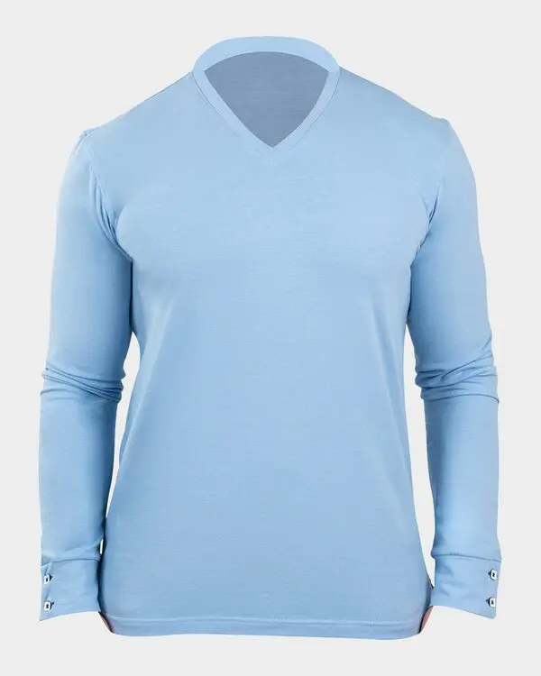 MACEOO Edison V-neck Shirt - Blue