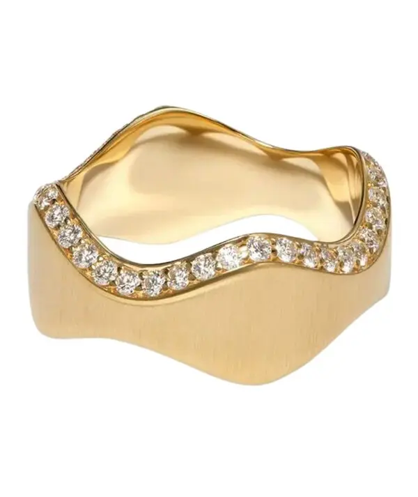 JAMIE TURNER 18k Double Curve Ring With Diamonds