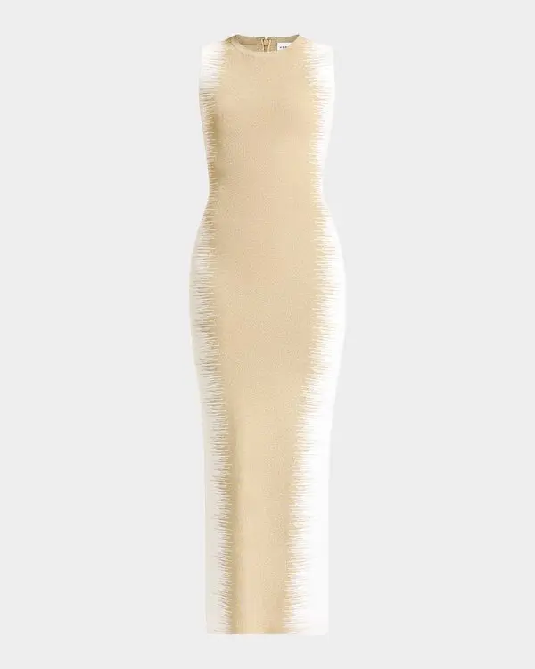 Herve Leger Ruby Sleeveless Gown - Alabaster Gold Combo