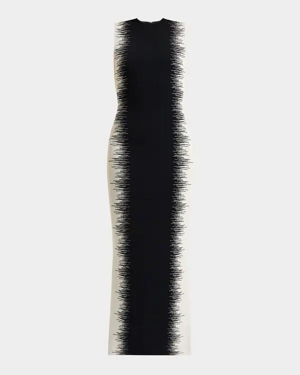 Herve Leger Ruby Sleeveless Gown - Black Silver Combo