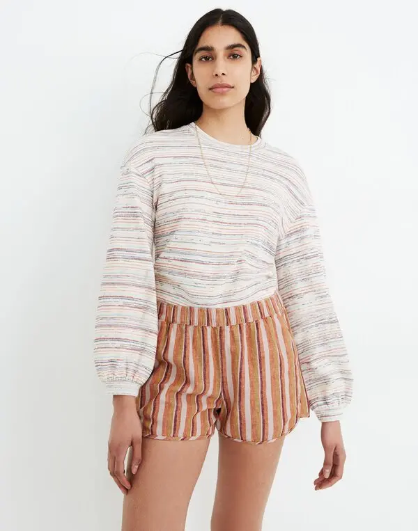 Madewell Linen-cotton Striped Pull-on Shorts