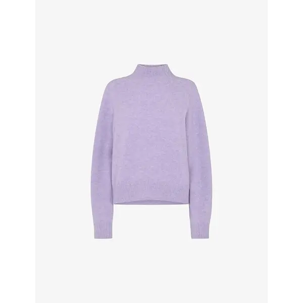 Whistles Funnel Neck Wool Jumper - Lilac