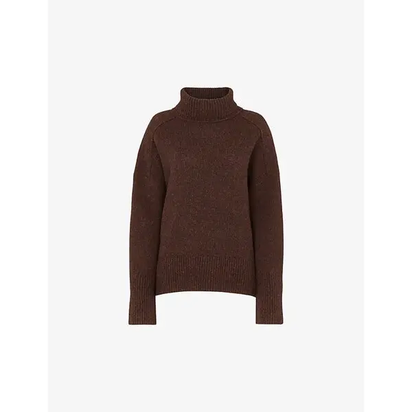 Whistles Roll-neck Knitted Wool Jumper - Brown