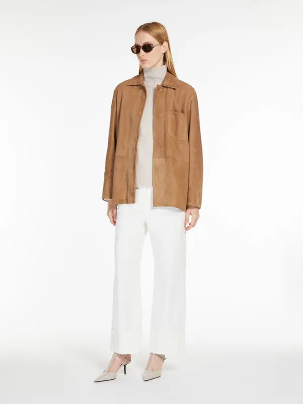 Max Mara Suede Jacket In Camel 30% Off Editorialist