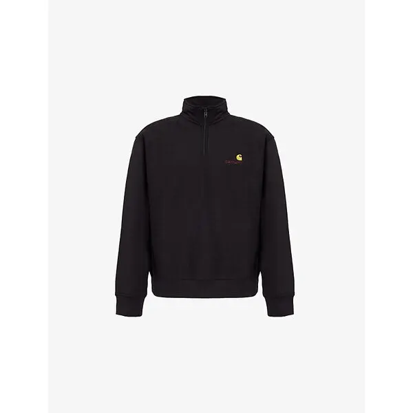 Carhartt Work In Progress High-neck Brand-embroidered Cotton-blend Sweatshirt - Black