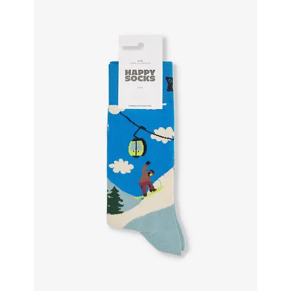 Happy Socks Snowboard Cotton-blend Socks - Blue